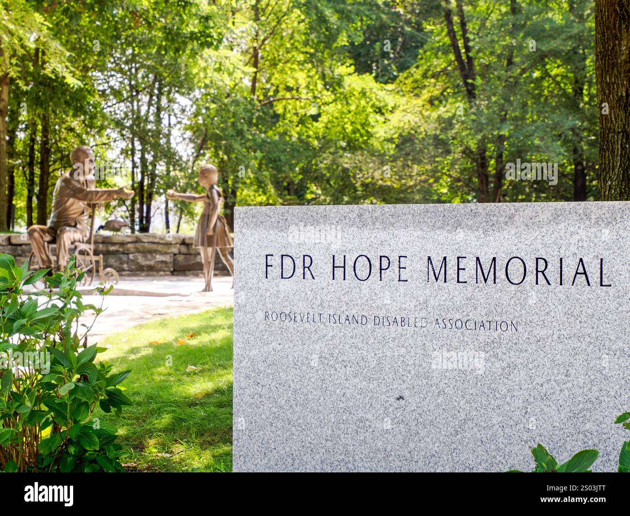 NEW YORK, USA - AUGUST 28 2024 - FDR Hope Memorial in Southpoint Park ...