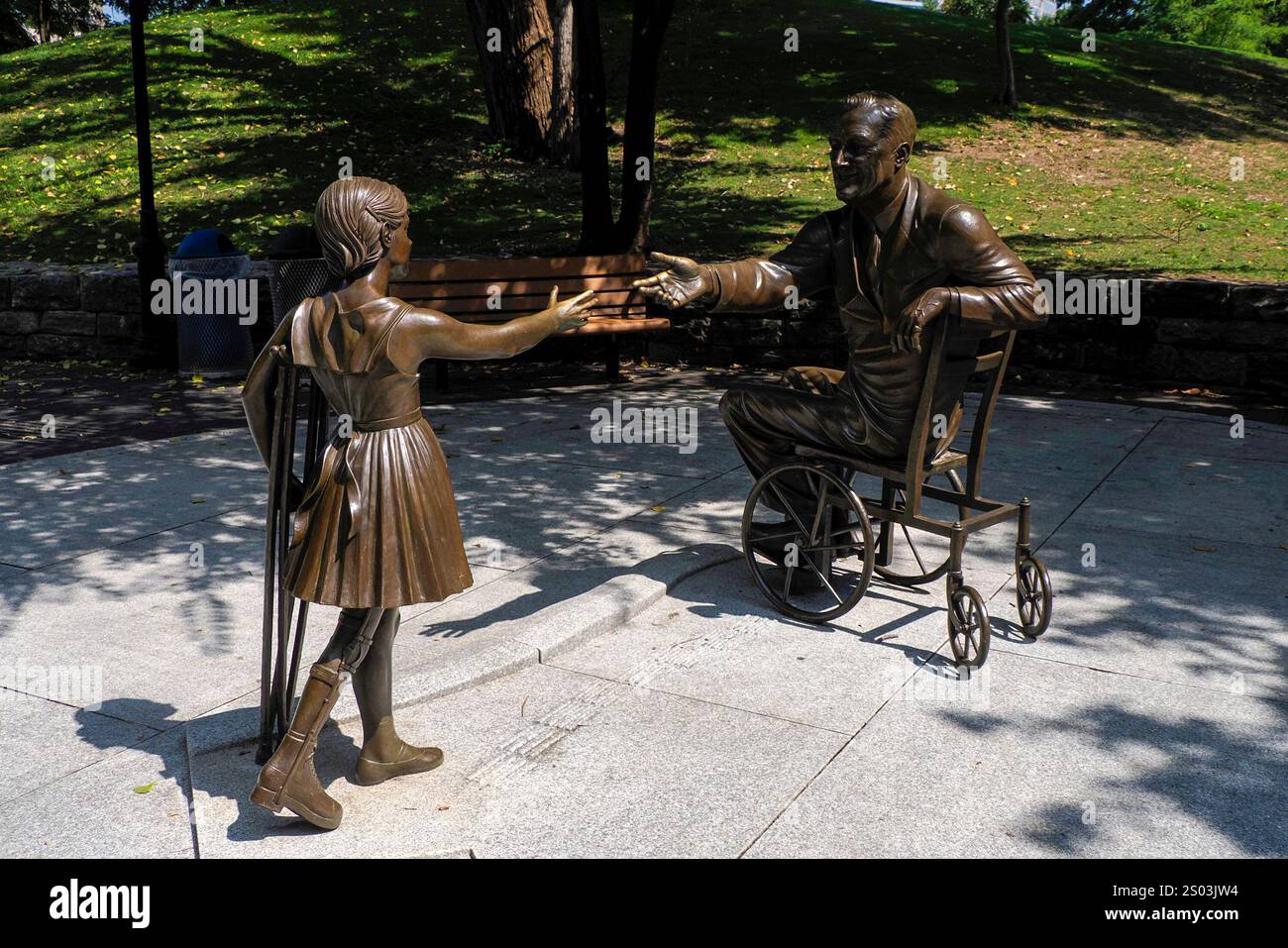 NEW YORK, USA - AUGUST 28 2024 - FDR Hope Memorial in Southpoint Park ...