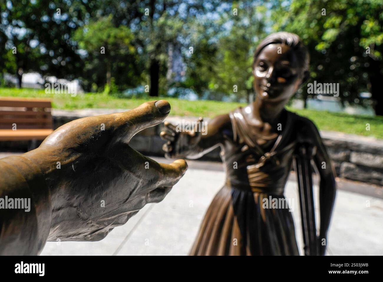 NEW YORK, USA - AUGUST 28 2024 - FDR Hope Memorial in Southpoint Park ...
