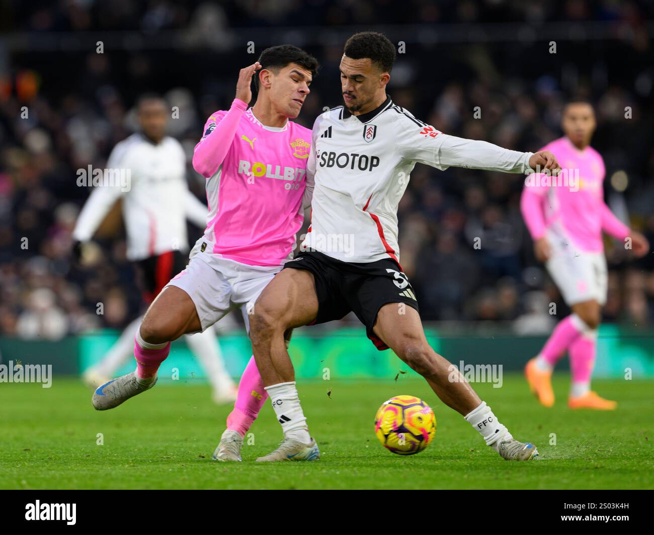 London, UK. 22nd Dec, 2024. London, England - 2024 December 22nd: Fulham's Antonee Robinson ...
