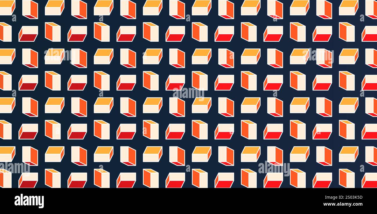 Many 3D Rectangular Colorful Solid Cuboids, Rectangles - Seamless ...