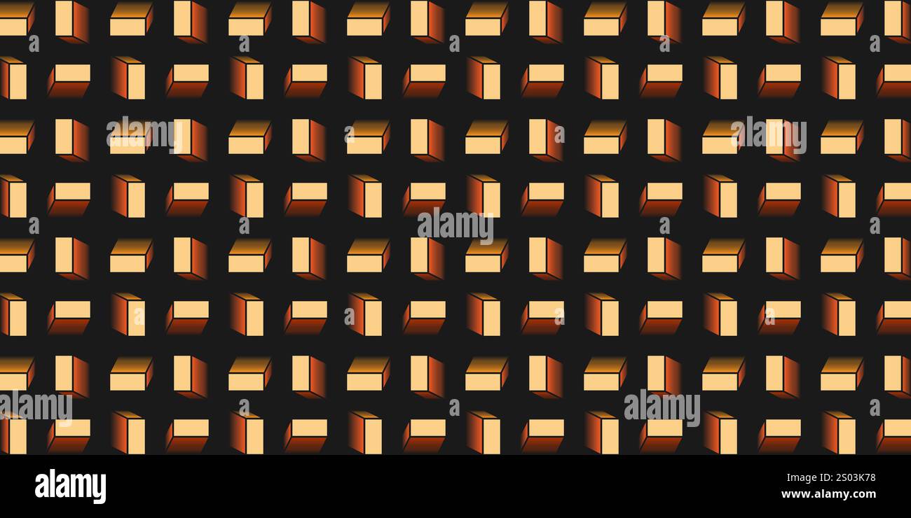 Many 3D Rectangular Brown Cuboids, Rectangles - Seamless Mosaic Pattern ...
