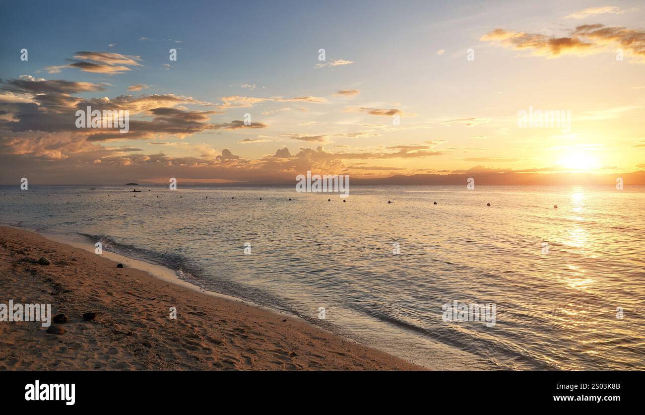 Beautiful sunset on a beach, Cebu Island, Philippines Stock Photo - Alamy