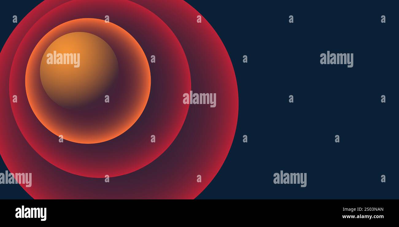 Abstract Red and Brown 3D Spiralling Funnel, Concentric Circles Pattern ...