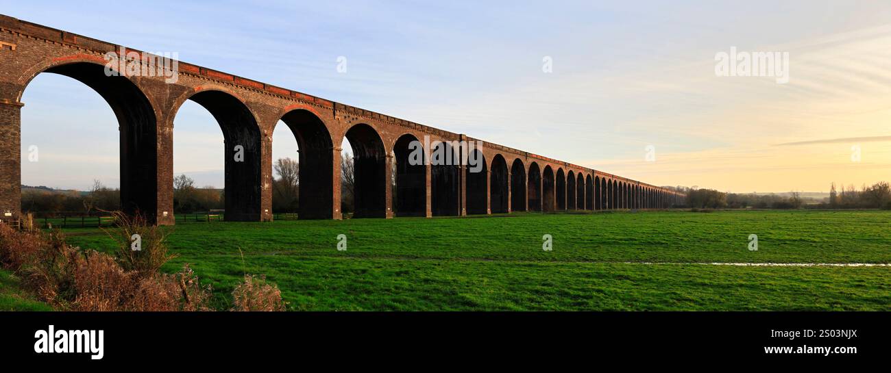 The Harringworth railway viaduct; River Welland valley; Harringworth ...
