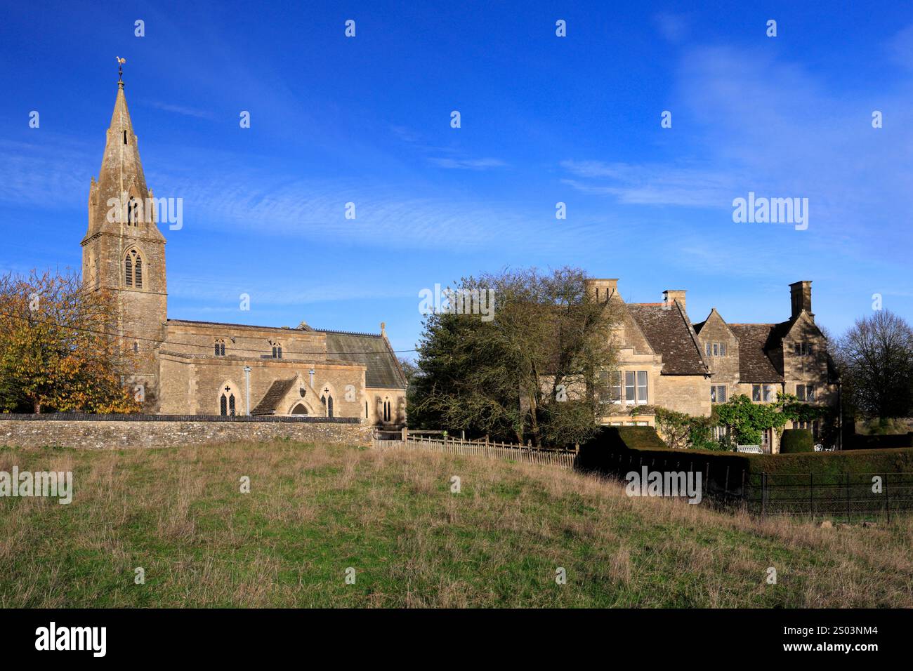 All Saints Church and Pilton Manor, Pilton village, Northamptonshire ...