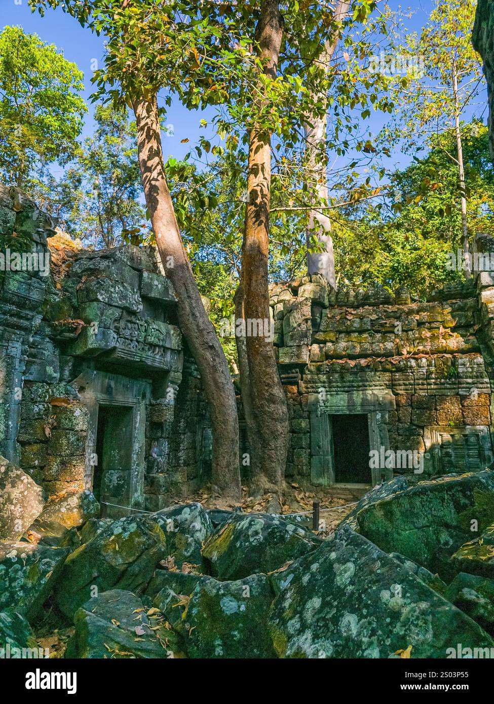 Ruin of ancient Ta Nei Wat temple in Angkor, Cambodia Stock Photo - Alamy