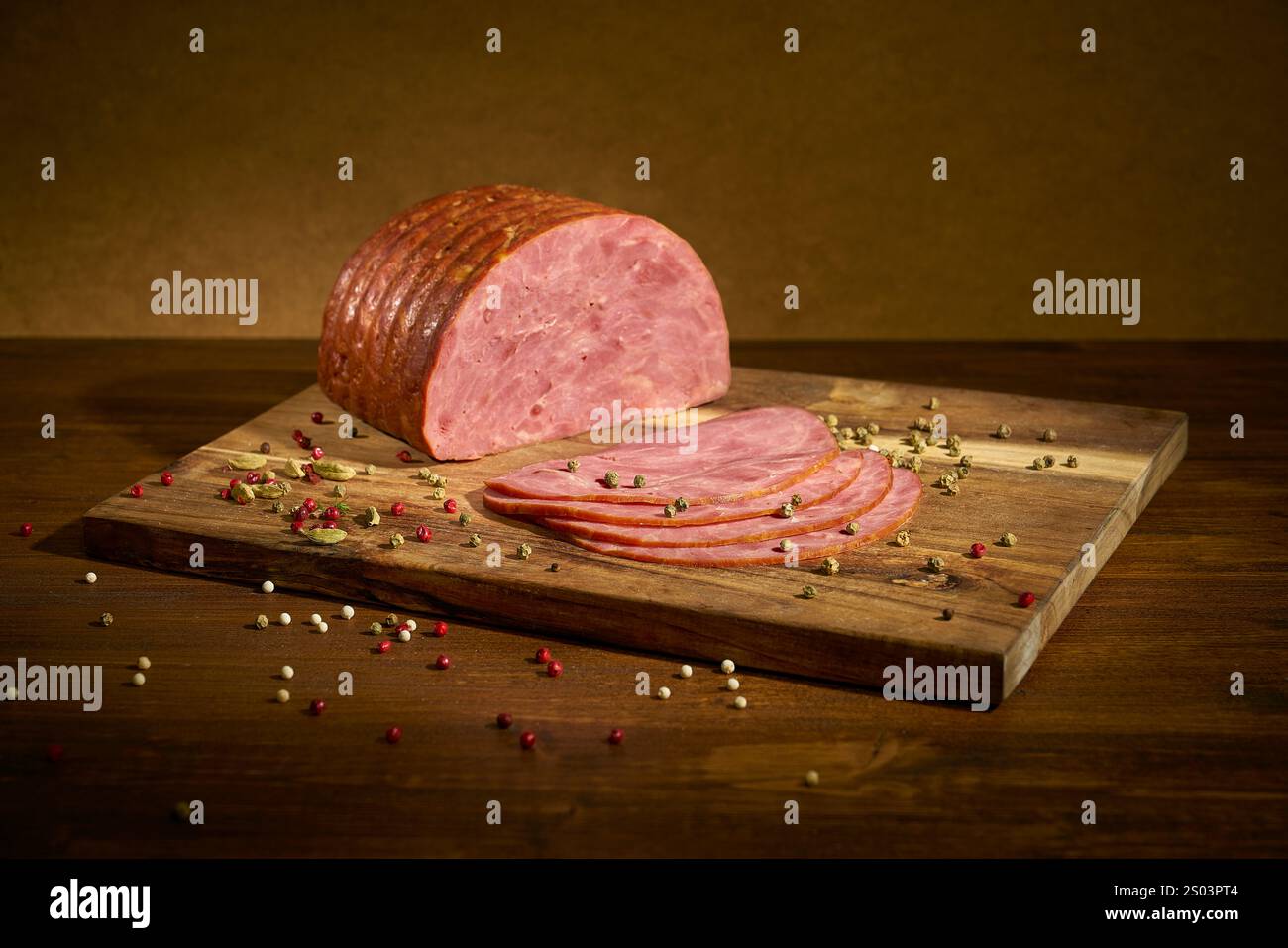 Still life photo of sliced turkey ham Stock Photo - Alamy