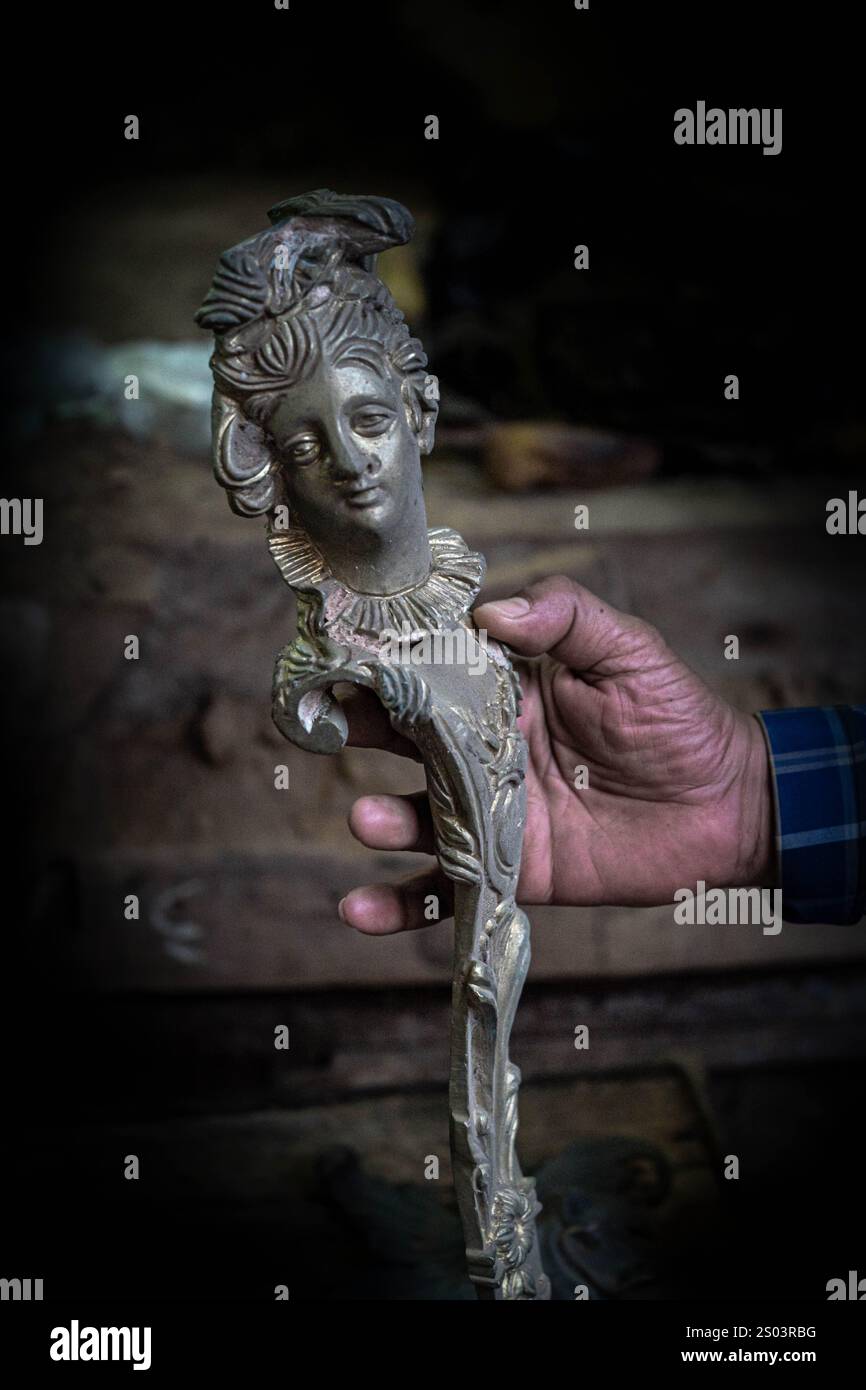 A detailed bronze craft item, skillfully handmade in an Alexandria ...