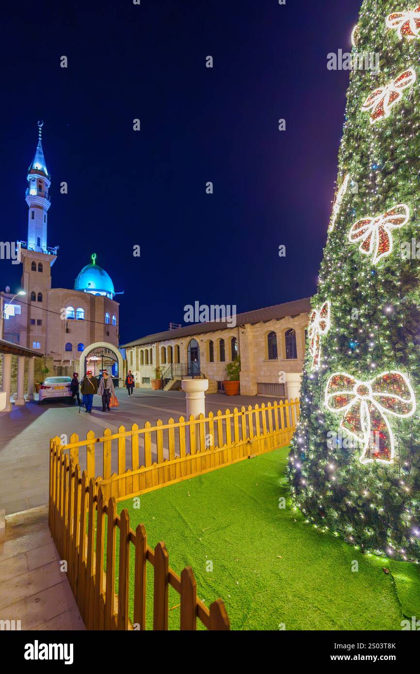 Shefa-Amr, Israel - December 19, 2024: View of the yard of St. Peter ...