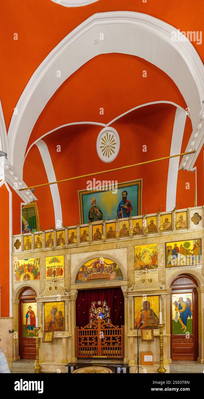 Shefa-Amr, Israel - December 19, 2024: View of the interior of St ...