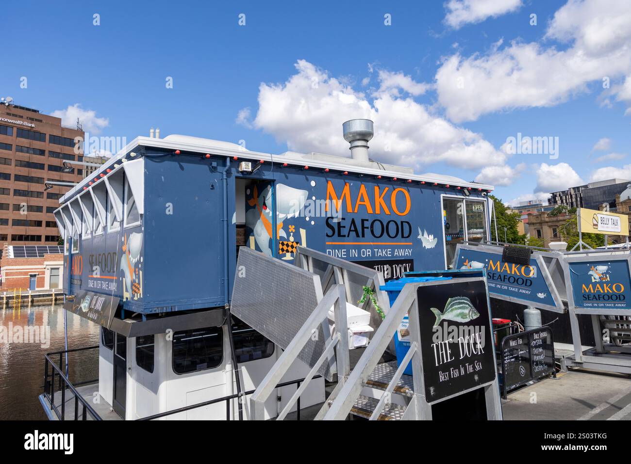 Hobart Tasmania, Mako seafood and fish floating restaurant on ...