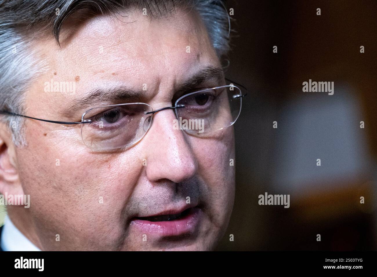 Prime Minister of Croatia Andrej Plenkovic at the summit of the Heads ...