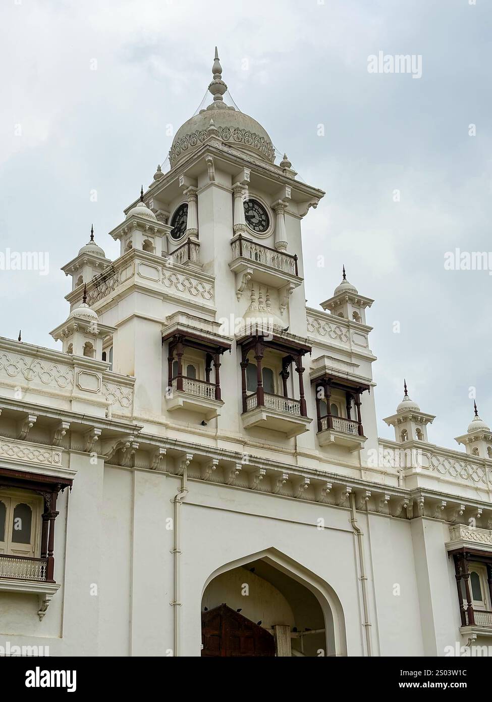 The Khilwat Clock Tower of Chowmahalla Palace in Hyderabad India, was ...