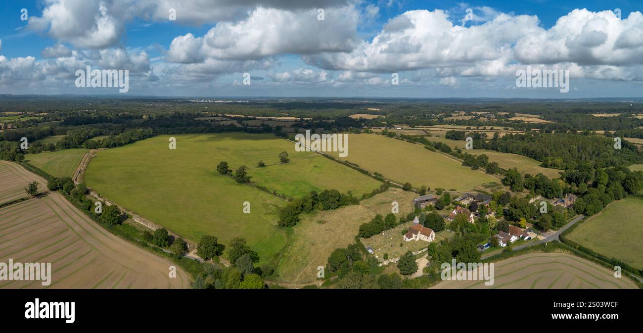 Panoramic aerial view of the Roman city of Silchester (Calleva ...