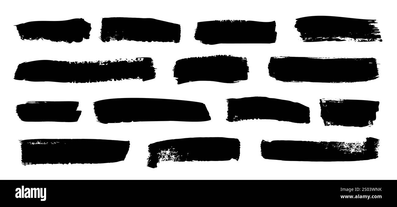 Vector Paint Brush Splash Set Grunge Stroke Stock Vector Image & Art ...