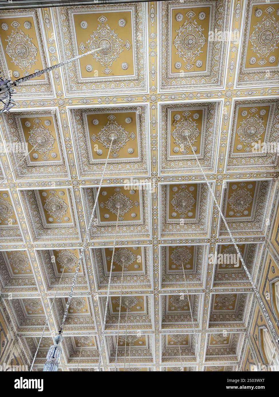 The ceiling of Chowmahalla Palace in Hyderabad India, was the royal ...