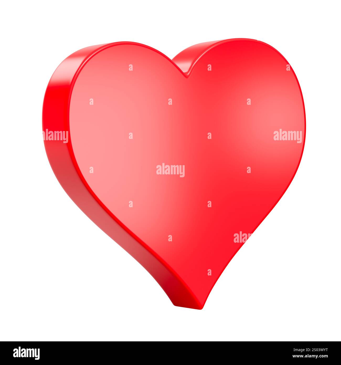 Red Heart 3D Shape Isolated on White Background Stock Photo - Alamy