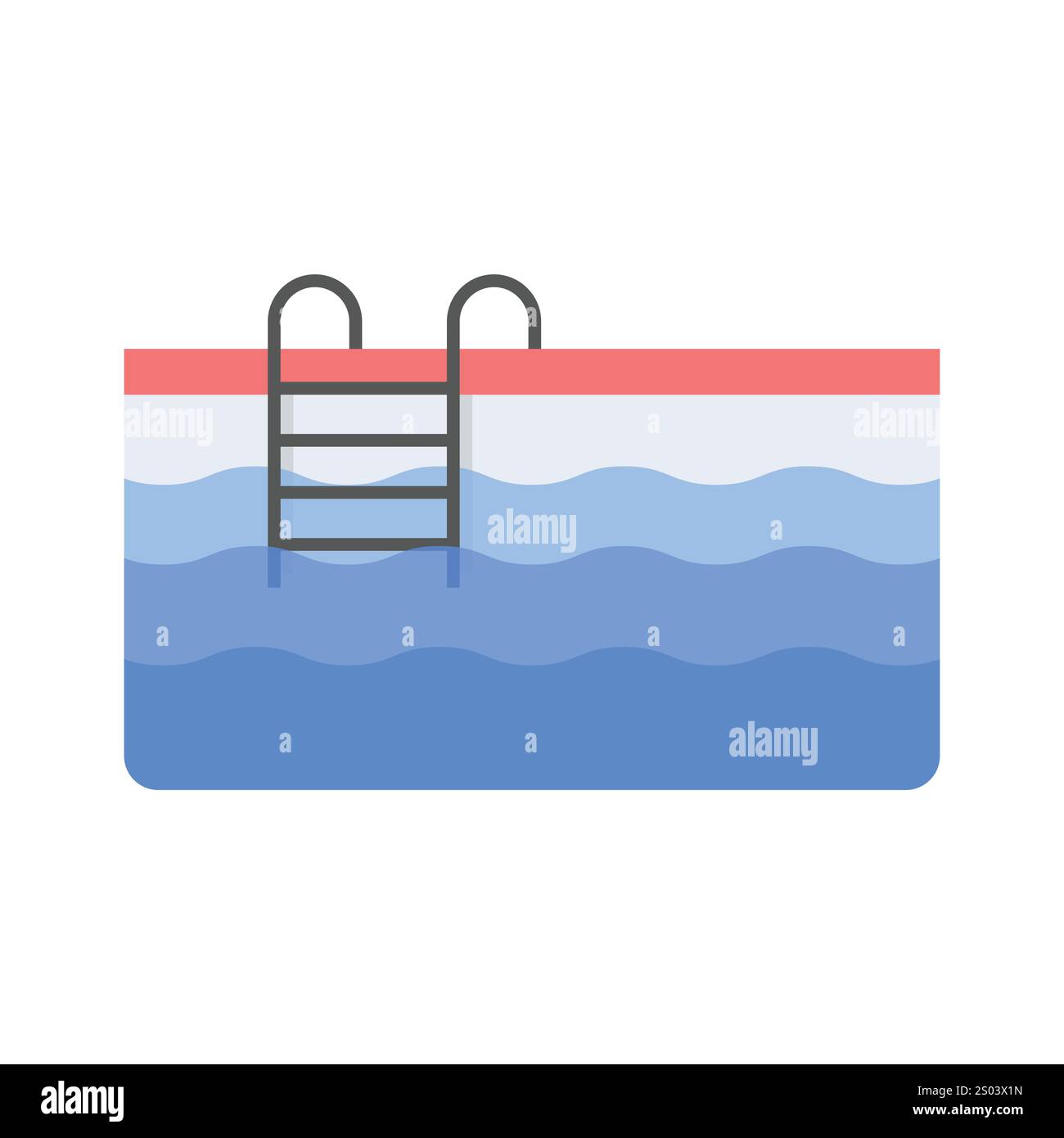 Swimming pool icon in flat design style, editable lap pool concept ...