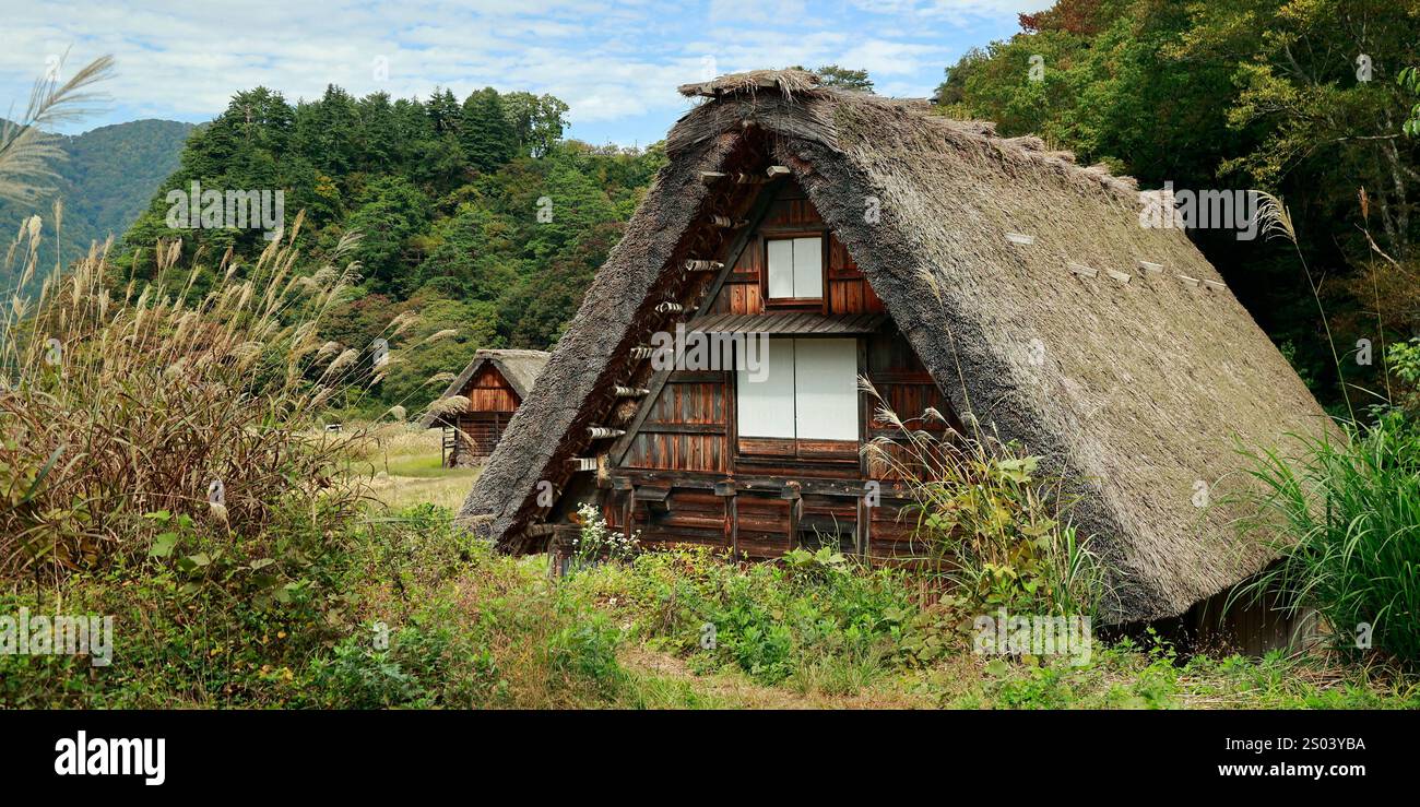 Minka, traditional old wooden japanese houses in Gifu province Stock ...
