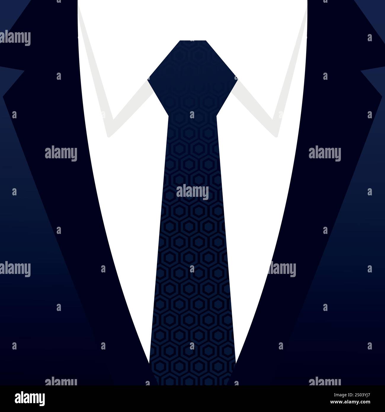 Tuxedo jacket suit with necktie. Gradient blue colored tuxedo and tie ...