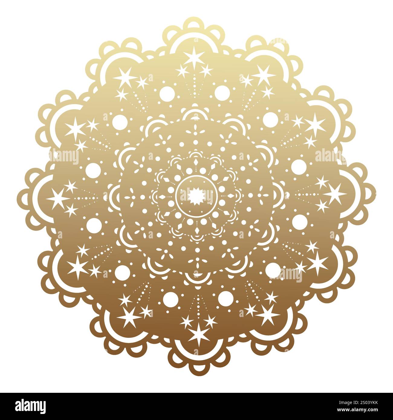 Round golden mandala arabesque emblem symbol isolated on white ...