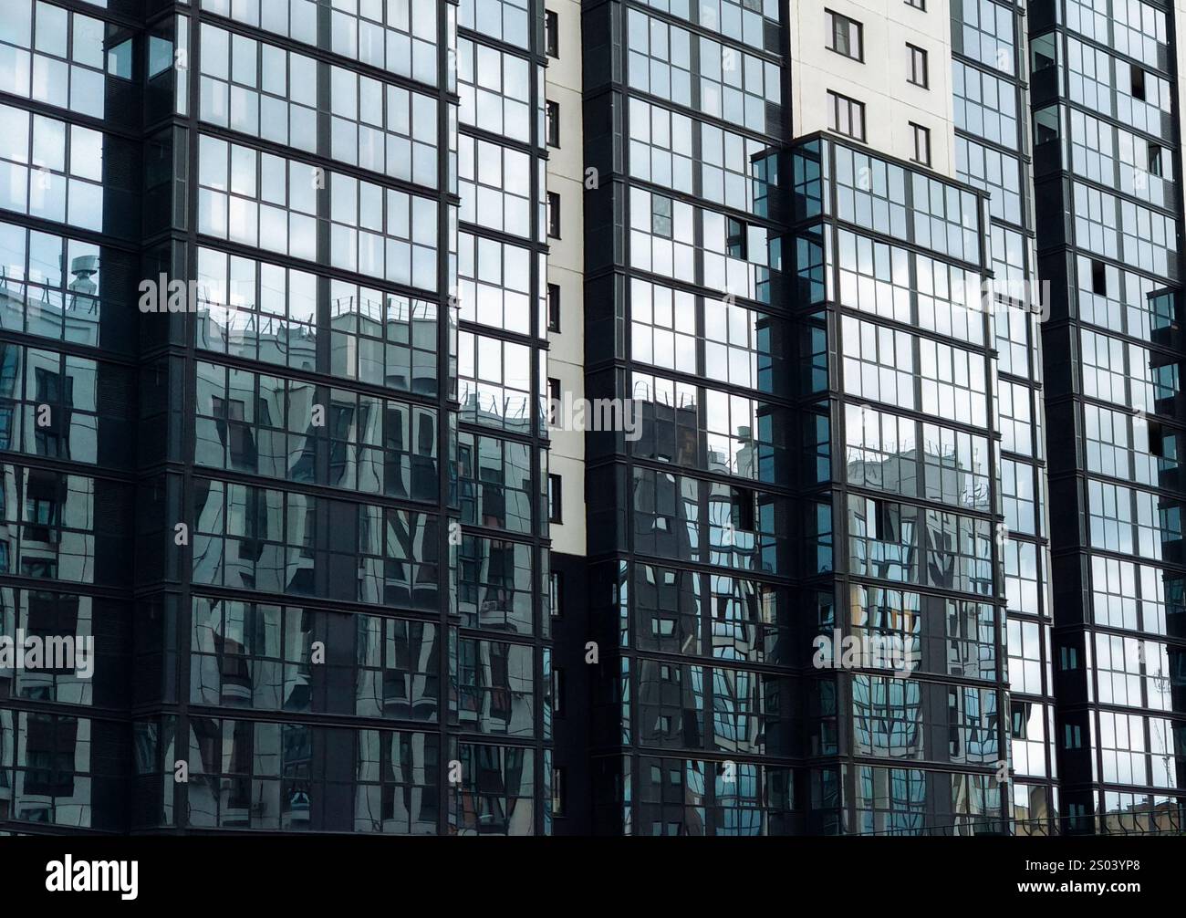 Glass balconies on the facade of a multi-storey building Stock Photo ...