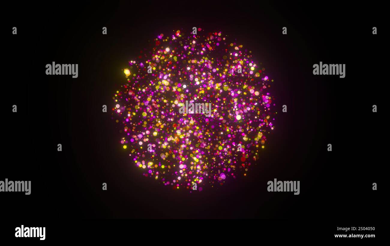 Sphere of bright particles. Computer generated Stock Photo - Alamy