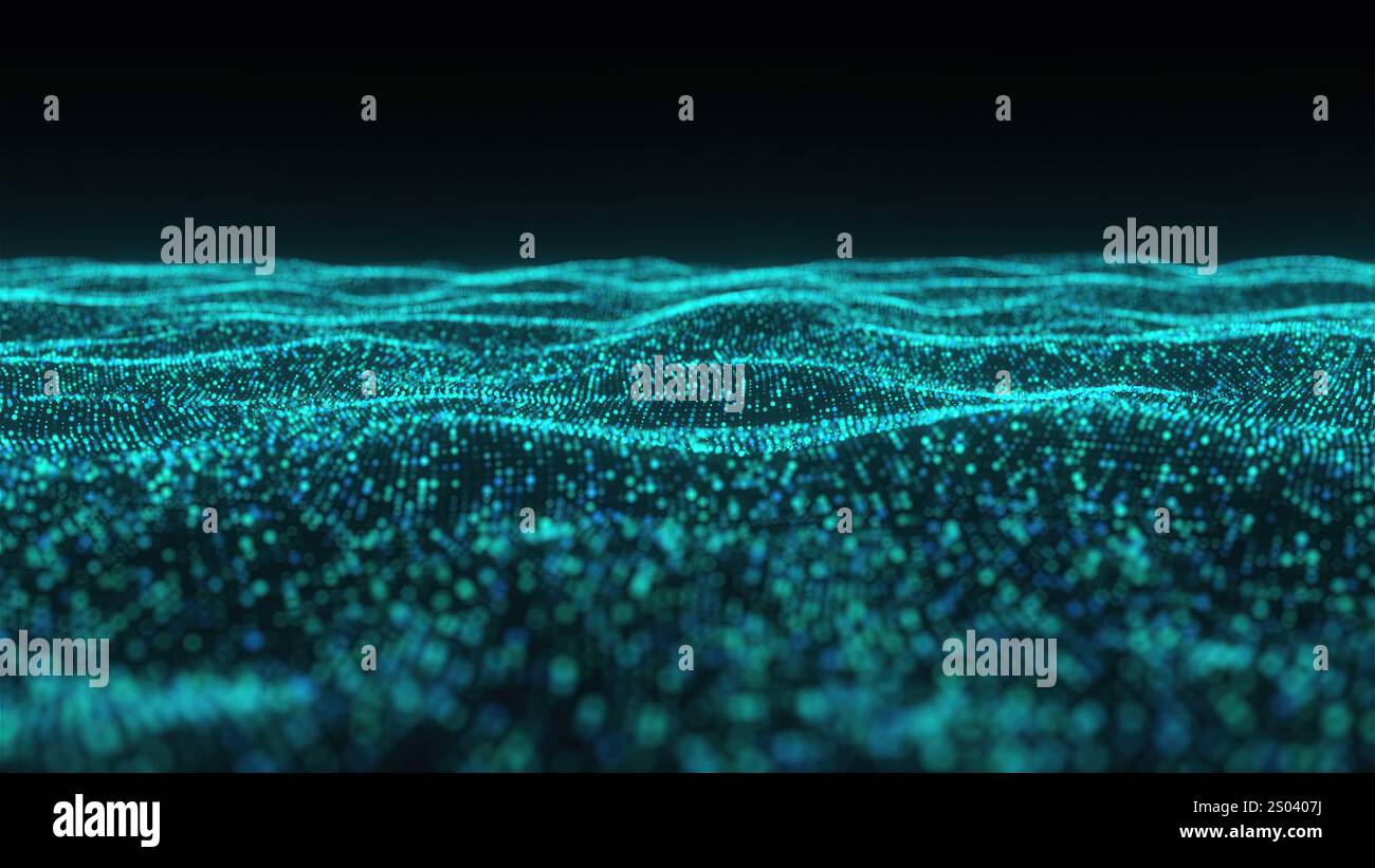 Particle wave surface. Computer generated Stock Photo - Alamy