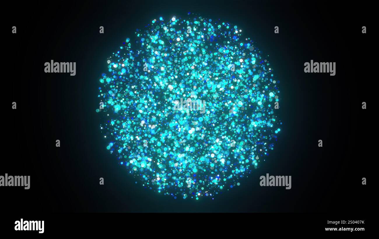 Sphere of bright particles. Computer generated Stock Photo - Alamy