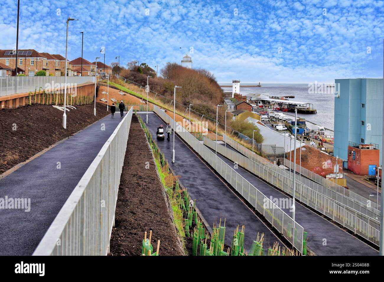 New North Shields walkway and mobility path to the quayside Stock Photo ...