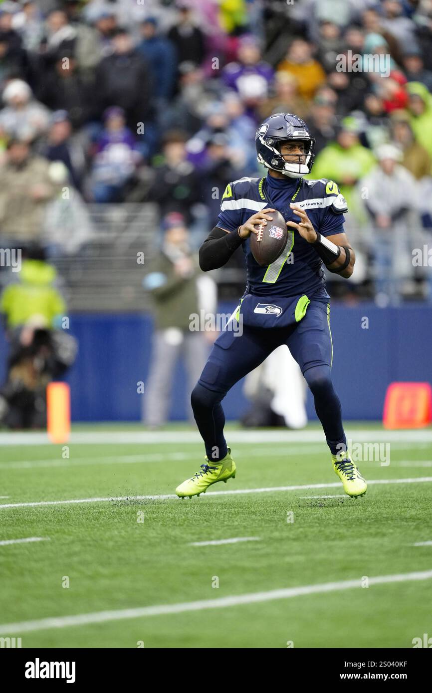 Seattle Seahawks quarterback Geno Smith (7) looks to pass the ball ...