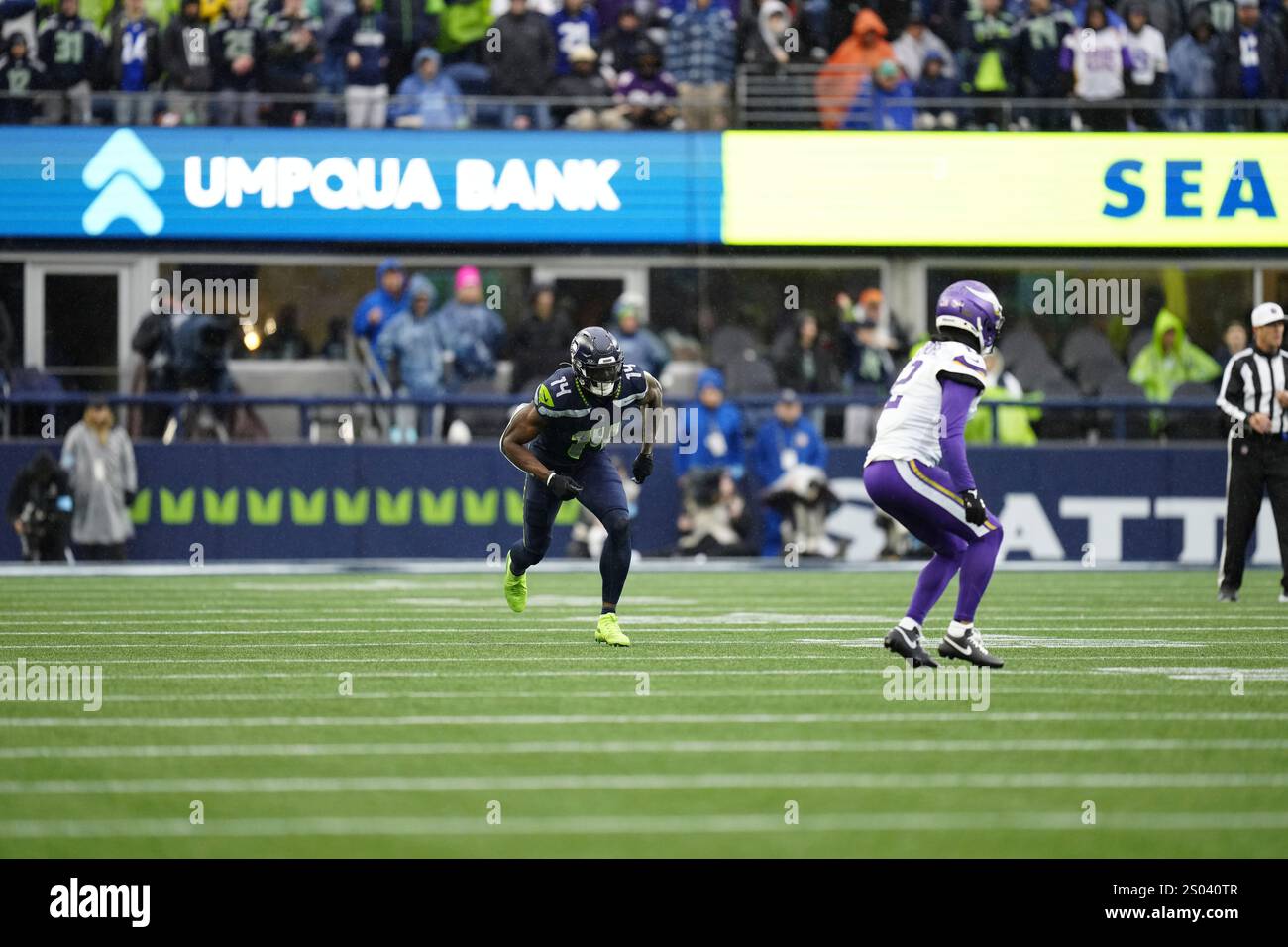 Seattle Seahawks wide receiver DK Metcalf (14) runs down the field ...