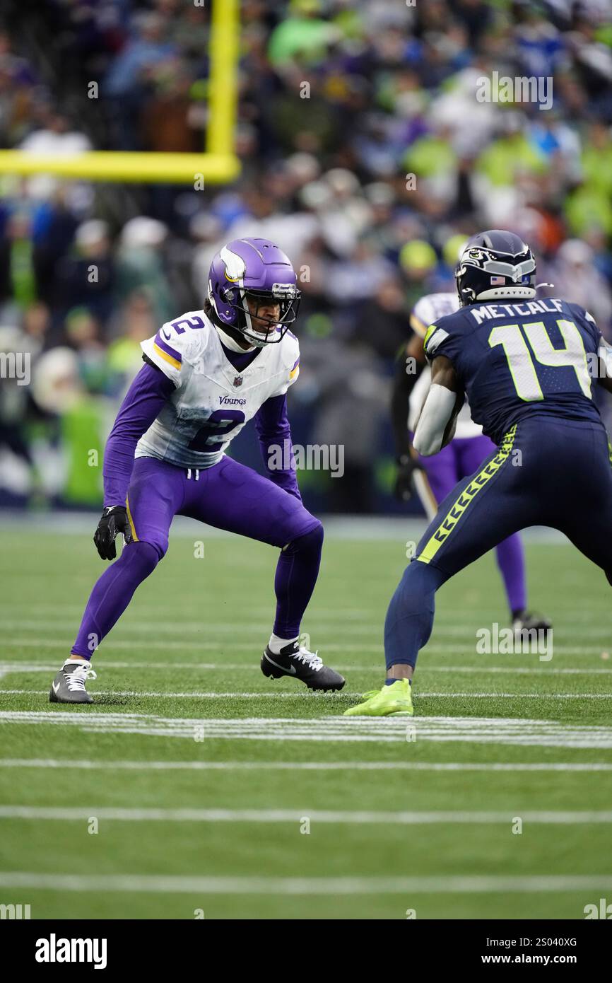 Minnesota Vikings cornerback Stephon Gilmore (2) and Seattle Seahawks ...