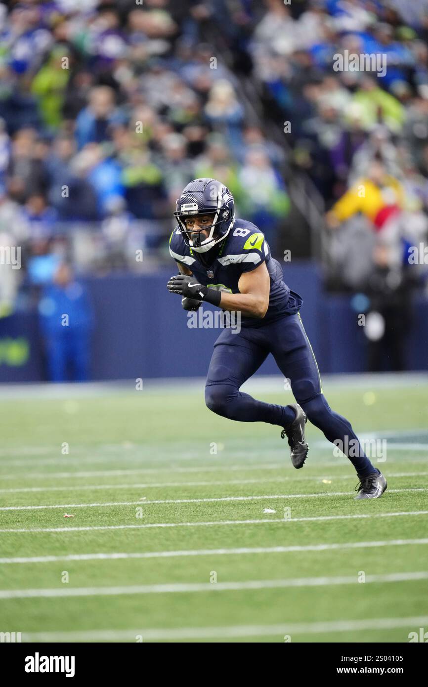 Seattle Seahawks cornerback Coby Bryant (8) runs down the field during ...