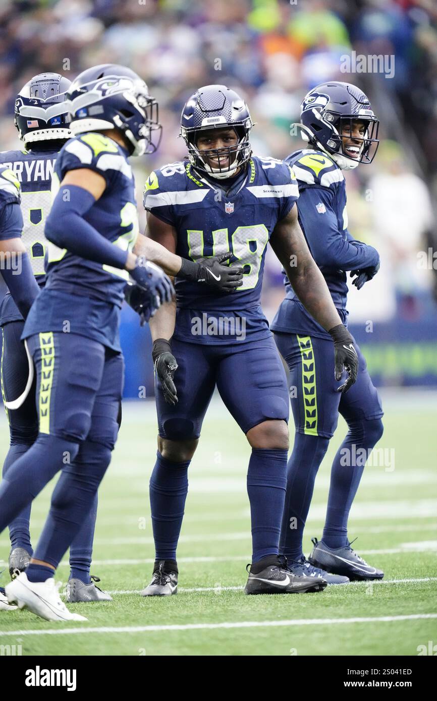 Seattle Seahawks linebacker Tyrice Knight (48) looks on during an NFL ...