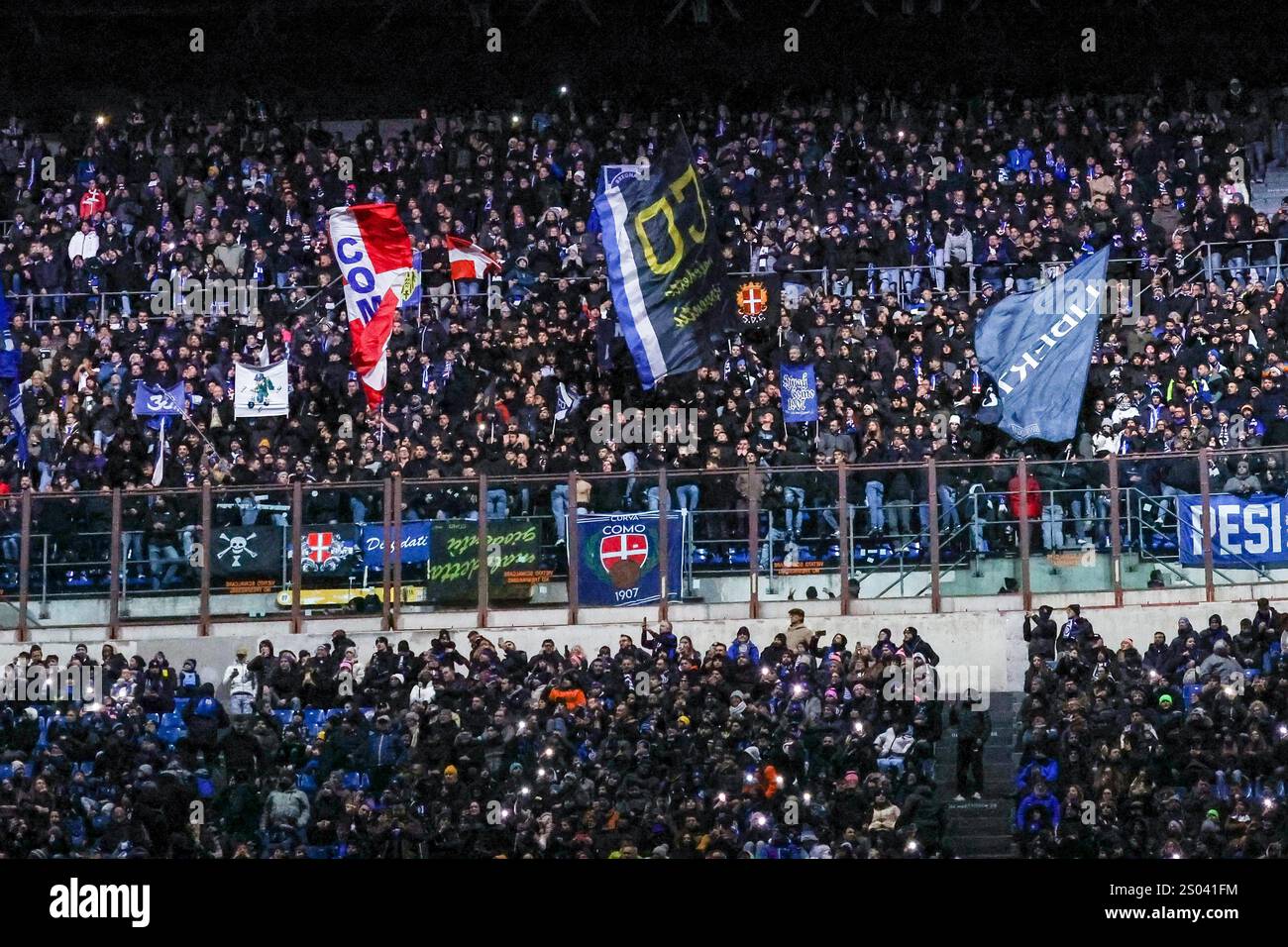 Como 1907 fans cheer during Serie A 2024/25 football match between FC ...