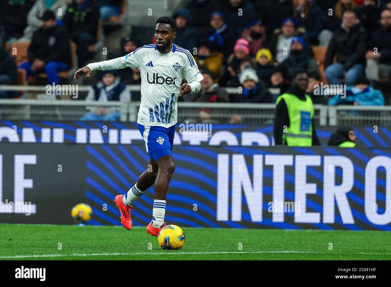 Alieu Fadera of Como 1907 seen in action during Serie A 2024/25 ...