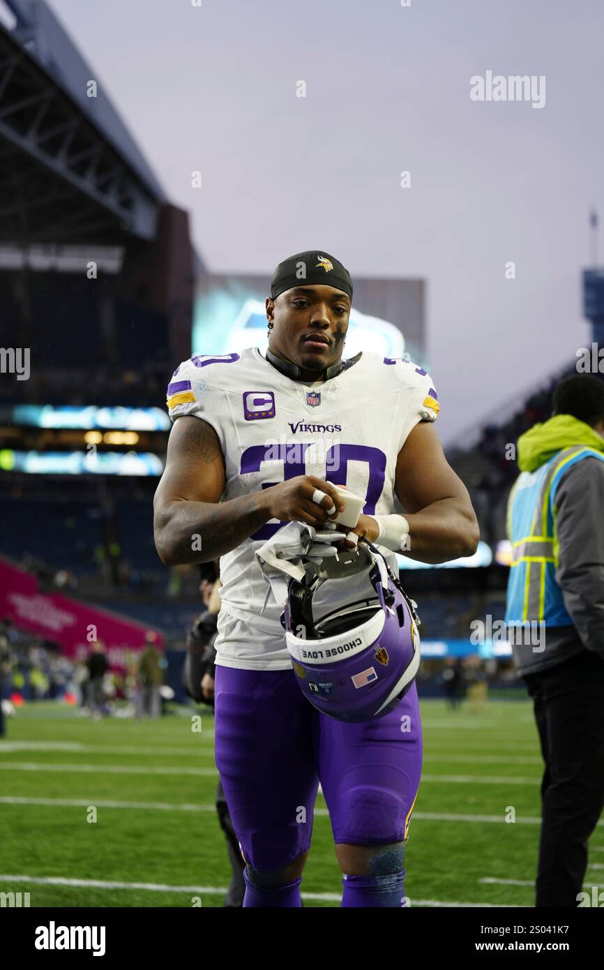 Minnesota Vikings fullback C.J. Ham (30) walks off the field after an ...