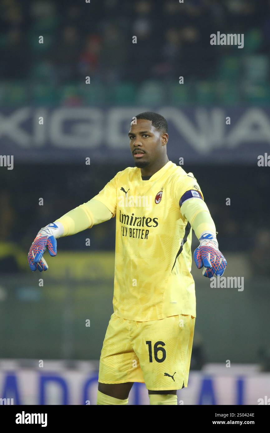 Mike Maignan of AC Milan seen during the Italian Serie A soccer match ...