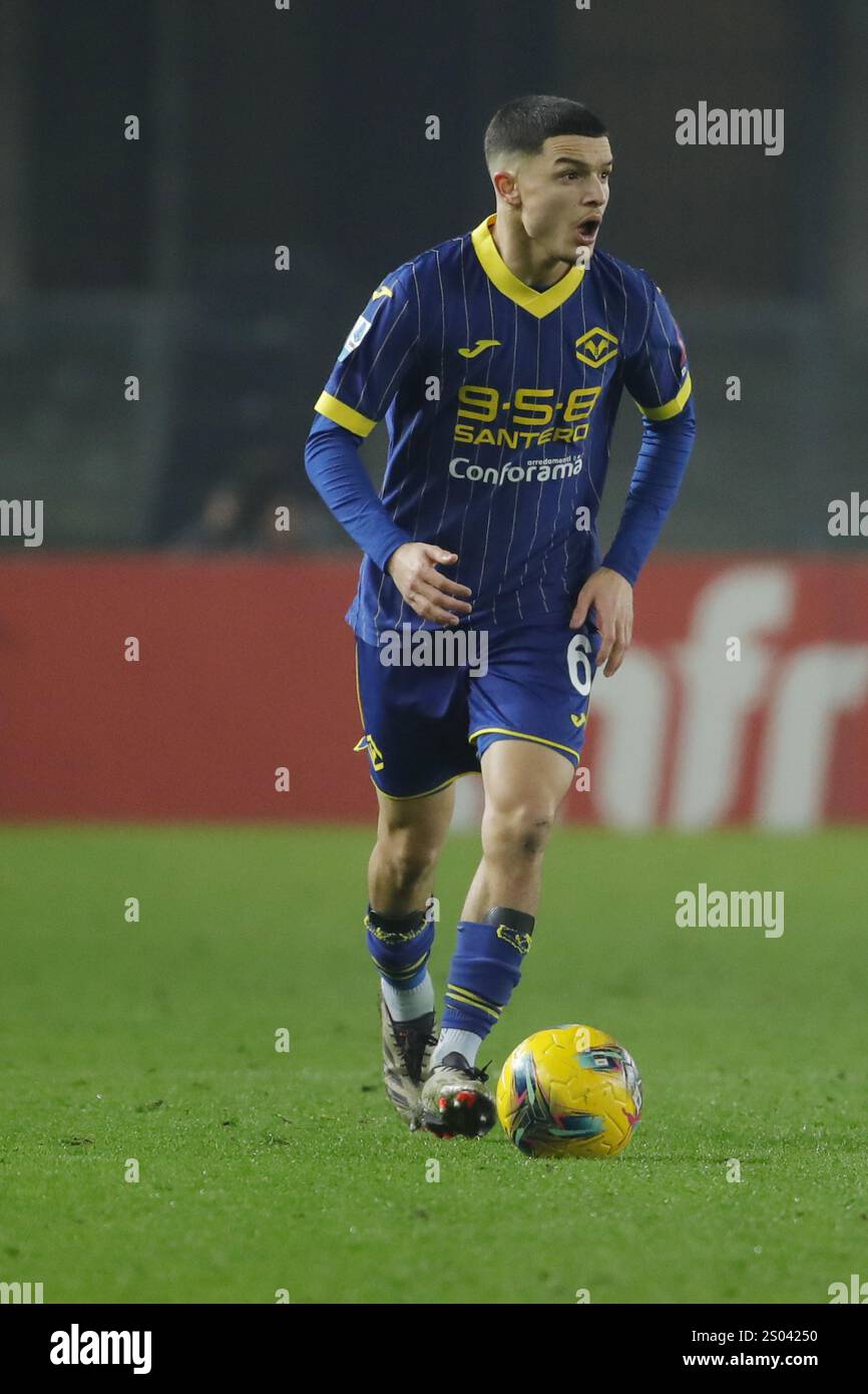 Reda Belahyane of Hellas Verona seen in action during the Italian Serie ...
