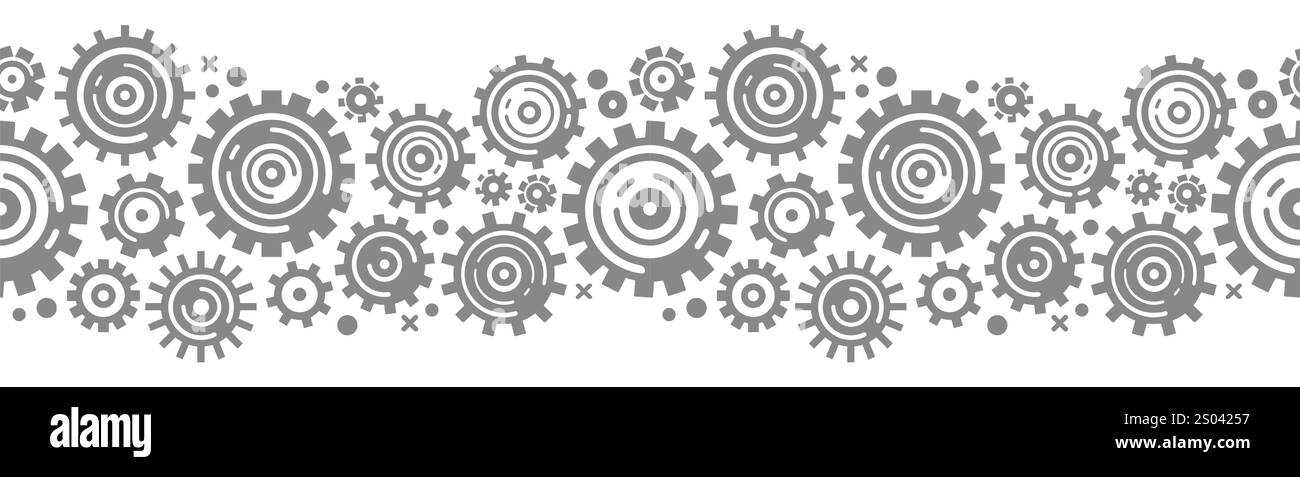Rotating gears seamless pattern. Mechanical wheels in action, service ...