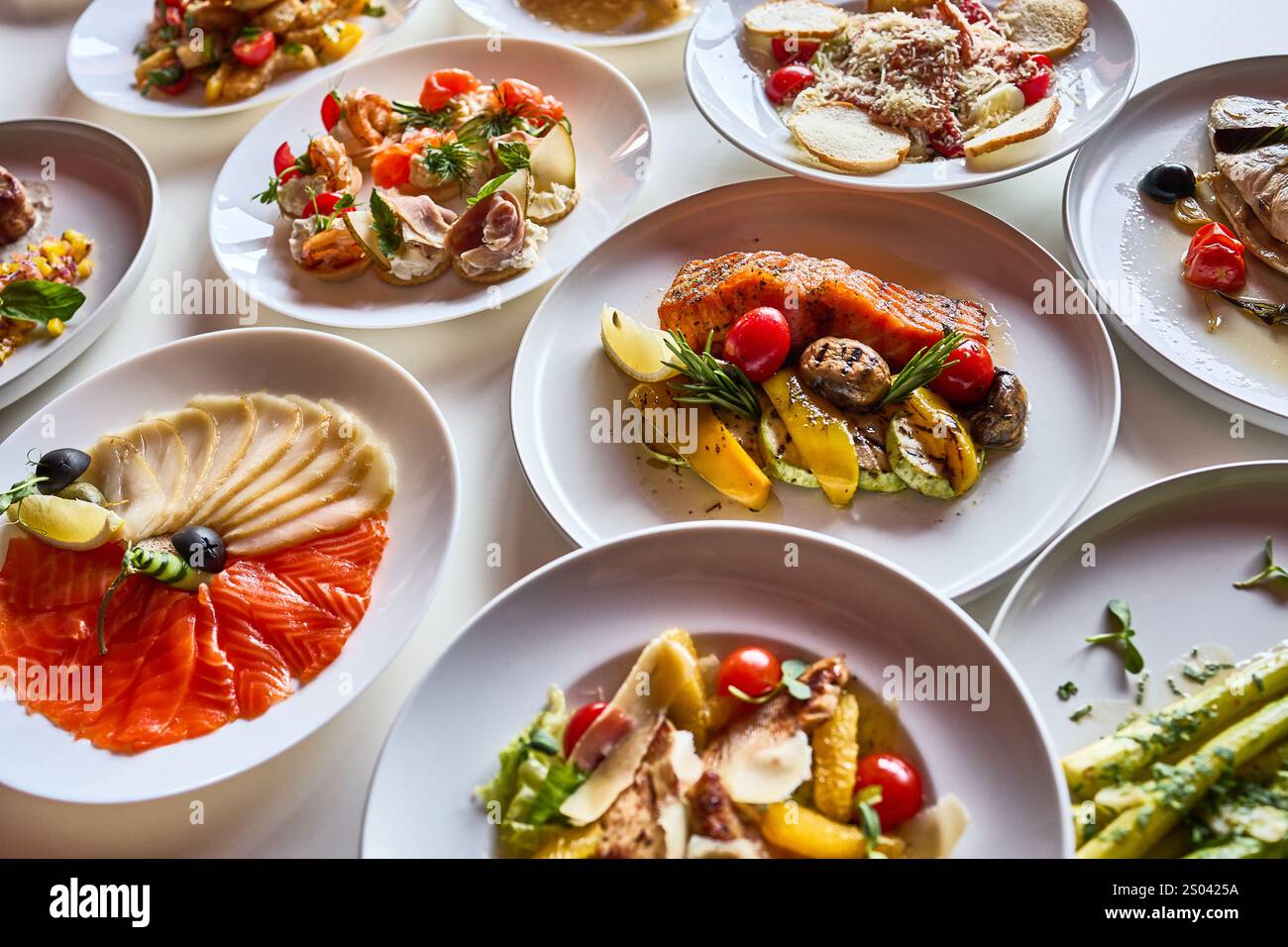 A collection of beautifully plated gourmet dishes, perfect for a ...