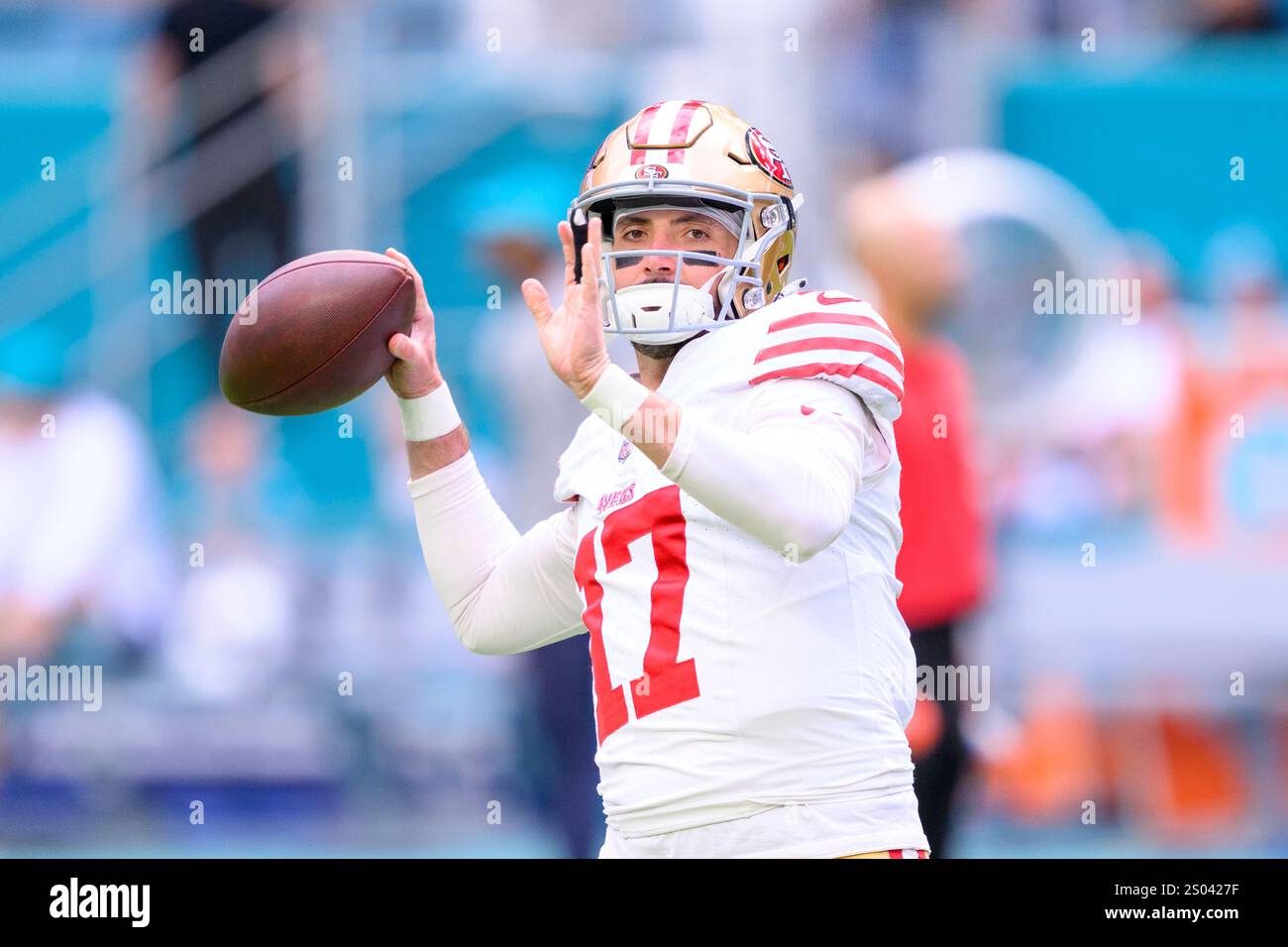 San Francisco 49ers quarterback Brandon Allen (17) throws the ball on ...