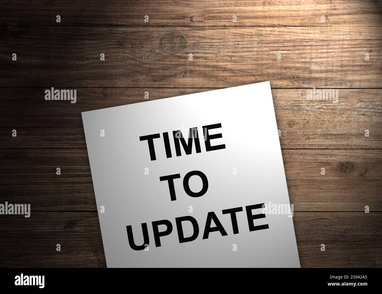 Time to Update words on card index paper. Business concept Stock Photo ...