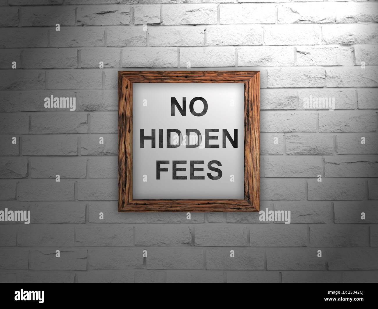 No hidden fees words on white paper. Business taxes agreement contract ...