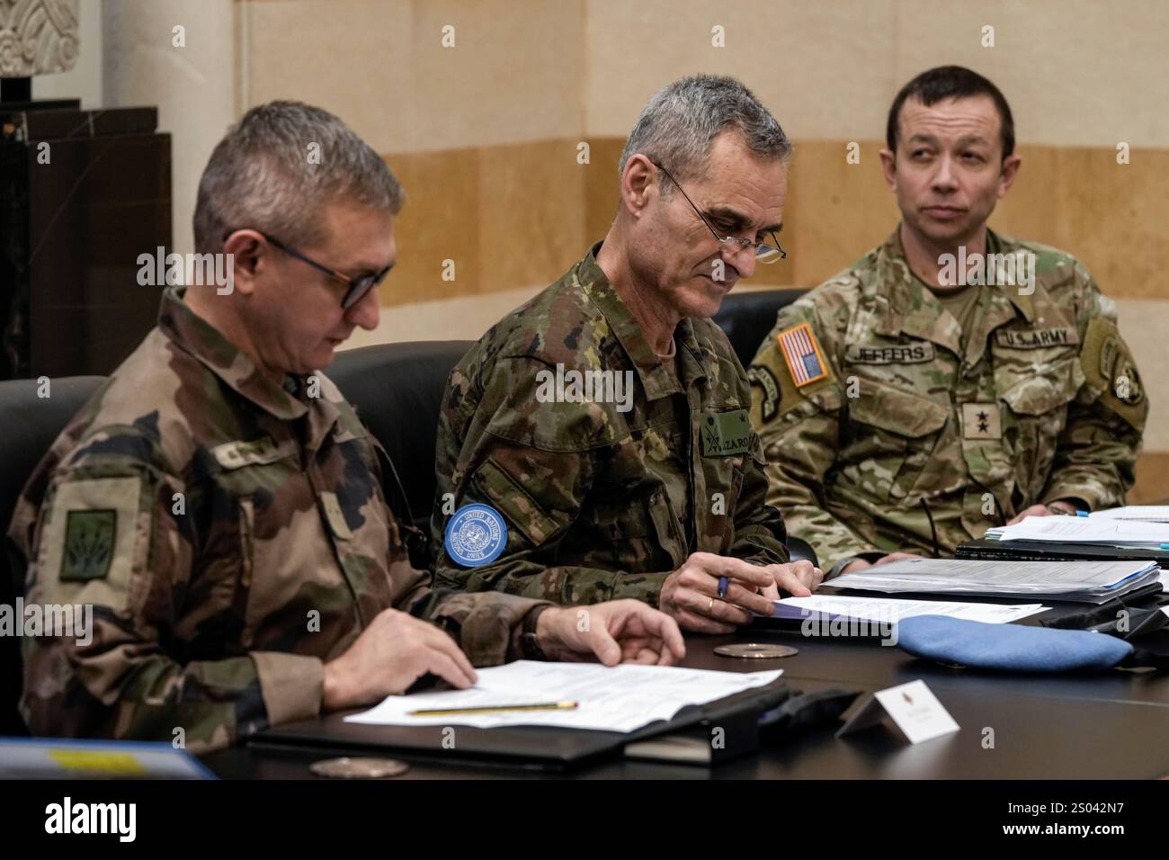 Members of the committee monitoring the Lebanon-Israel ceasefire, the Head of Mission and Force ...