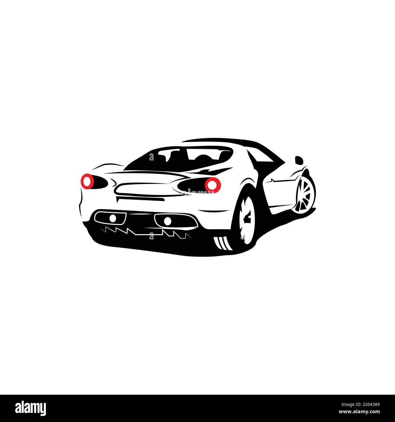 back view of stylized sports car vector symbol Stock Vector Image & Art ...