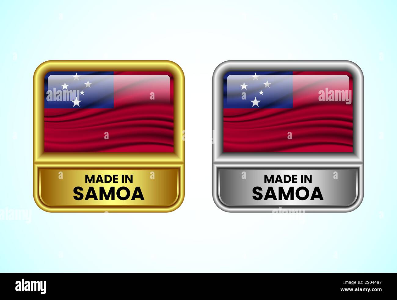 Made in samoa silver badge Stock Vector Images - Alamy