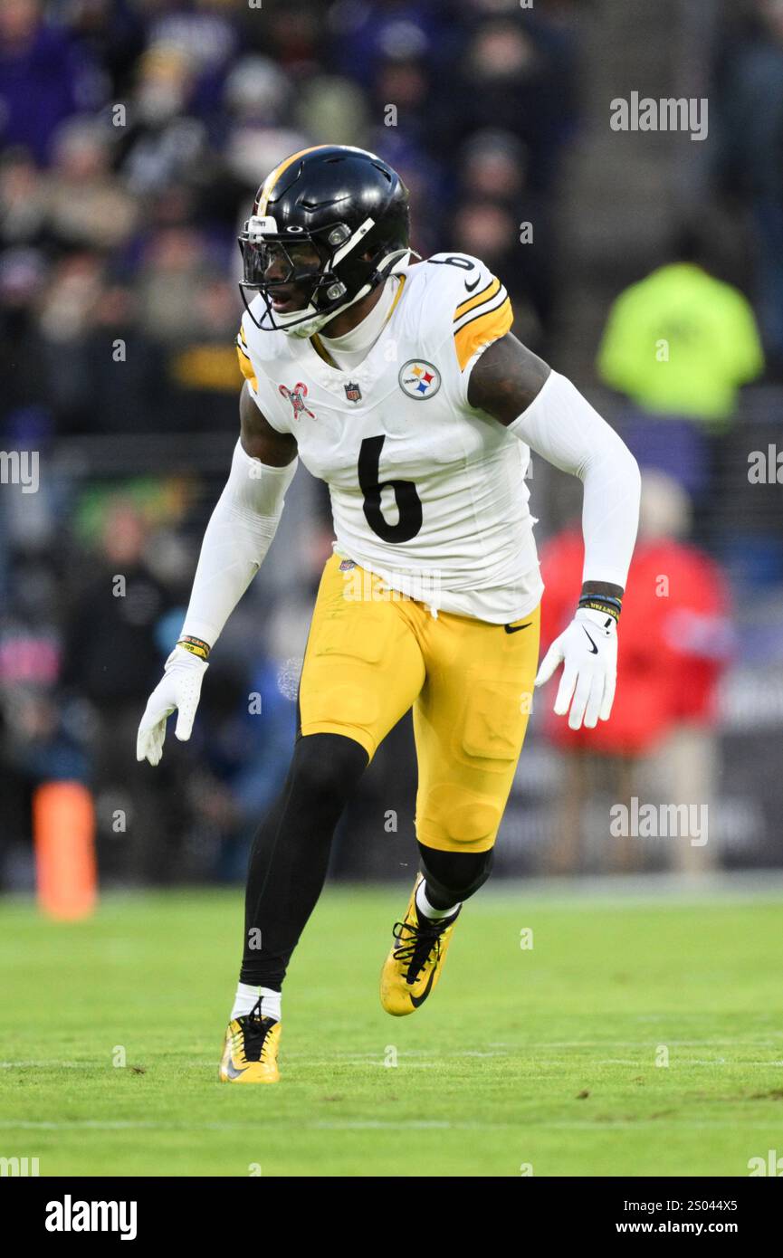 Pittsburgh Steelers linebacker Patrick Queen (6) in action during the ...